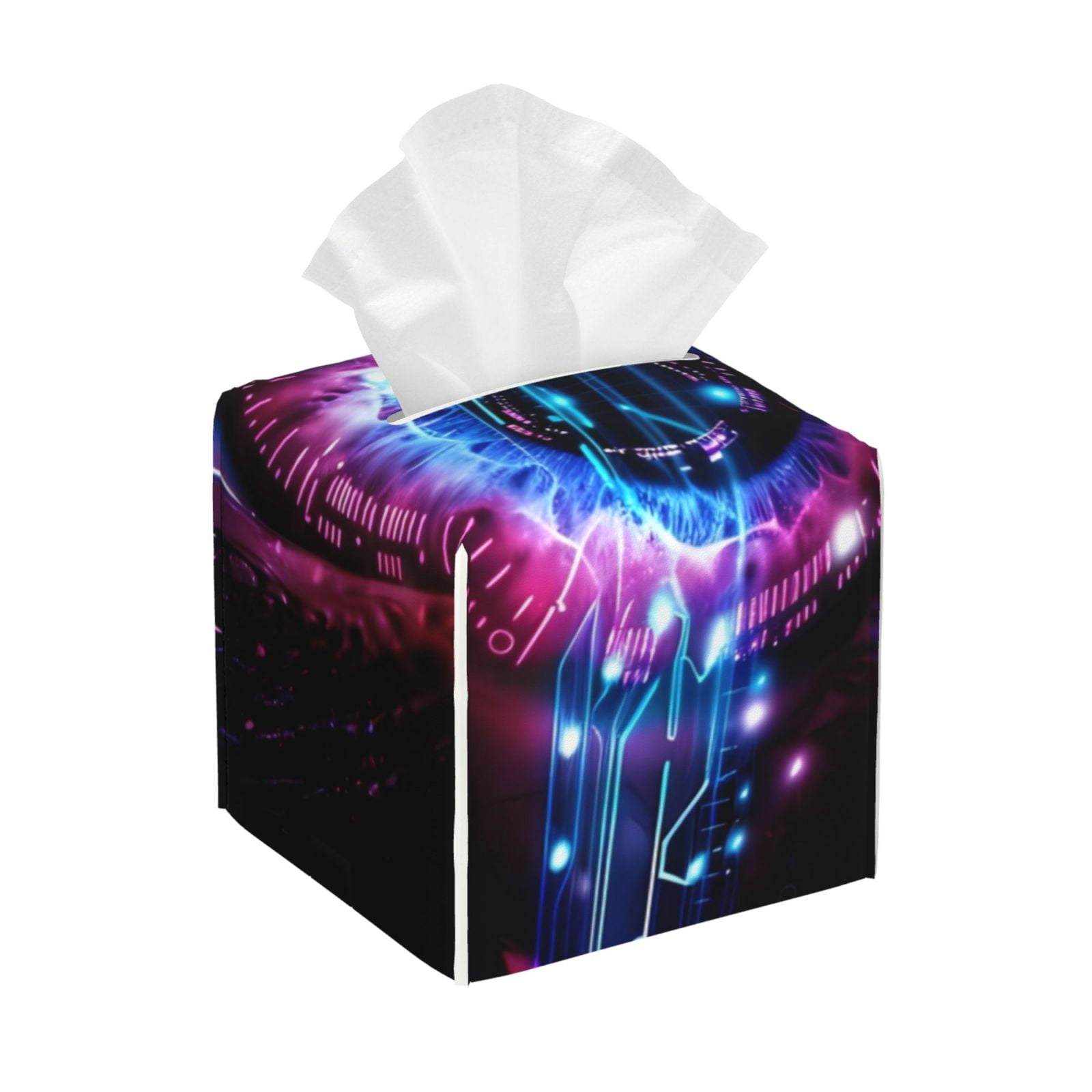 Zeuib v Print Tissue Box Cover,PU Leather Tissue Holder,Square Facial ...