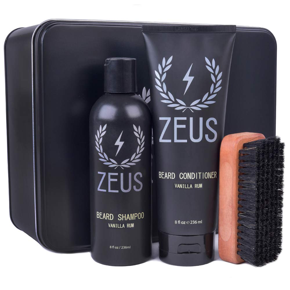 Zeus Basic Beard and Mustache Grooming Kit for Men - Beard Care Starter ...