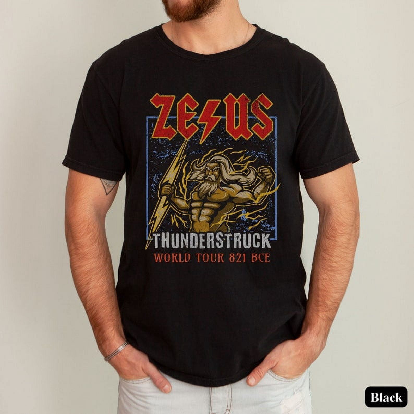 Zeus Distressed Band Tee, s Vintage Band T Shirt, Greek Mythology Shirt ...