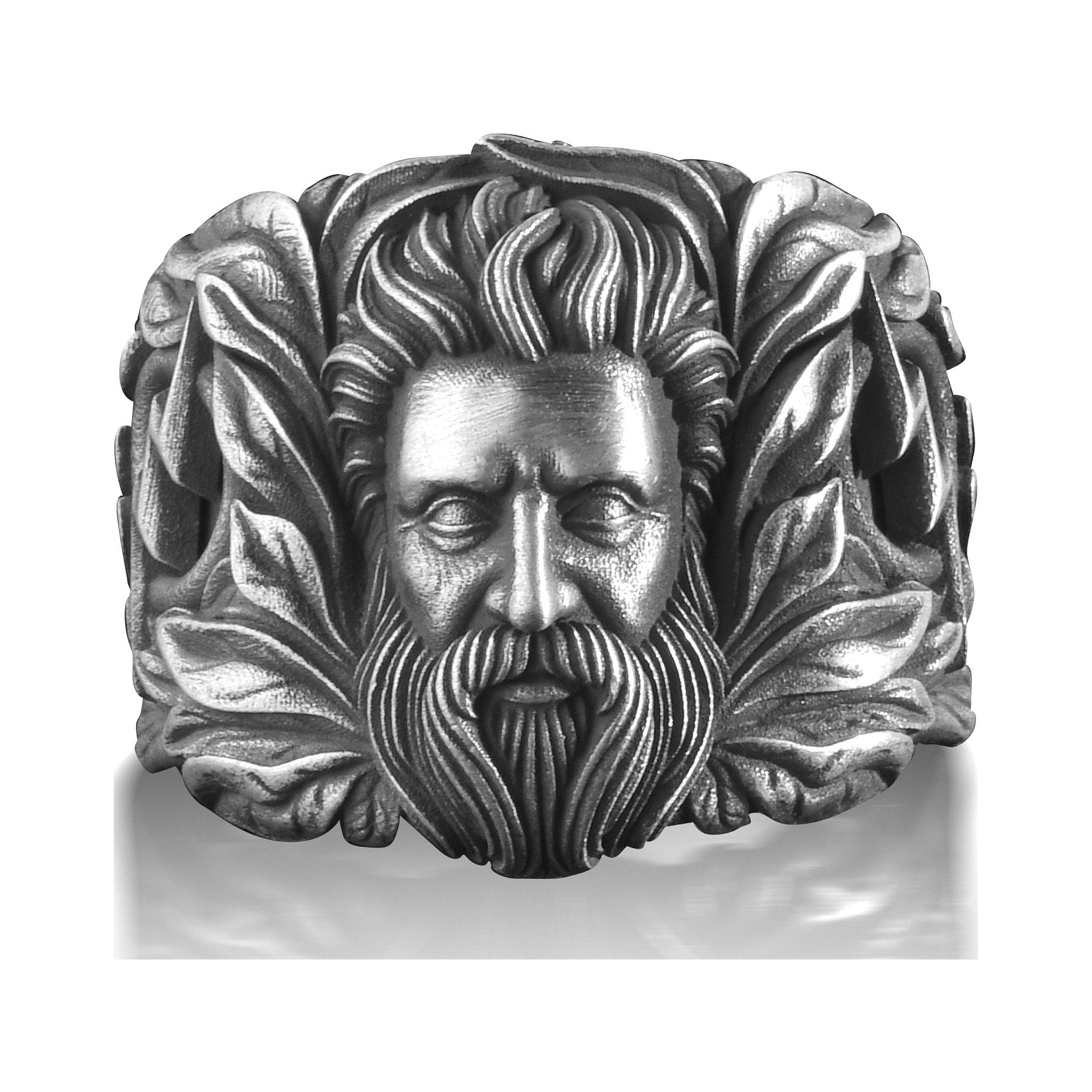 Zeus God and lightning Signet Ring for Men, Greek Sky God Ring in ...