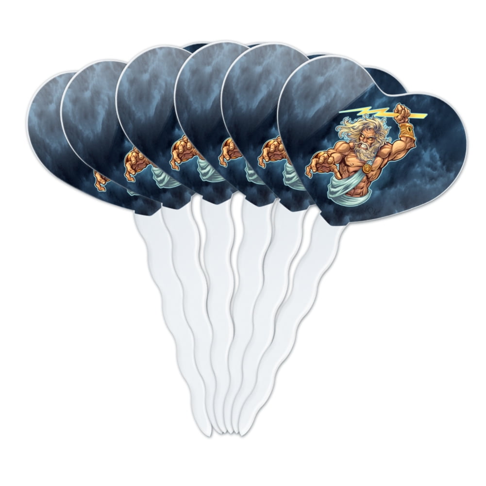 Zeus Greek God Mythology Lightning Heart Love Cupcake Picks Toppers ...