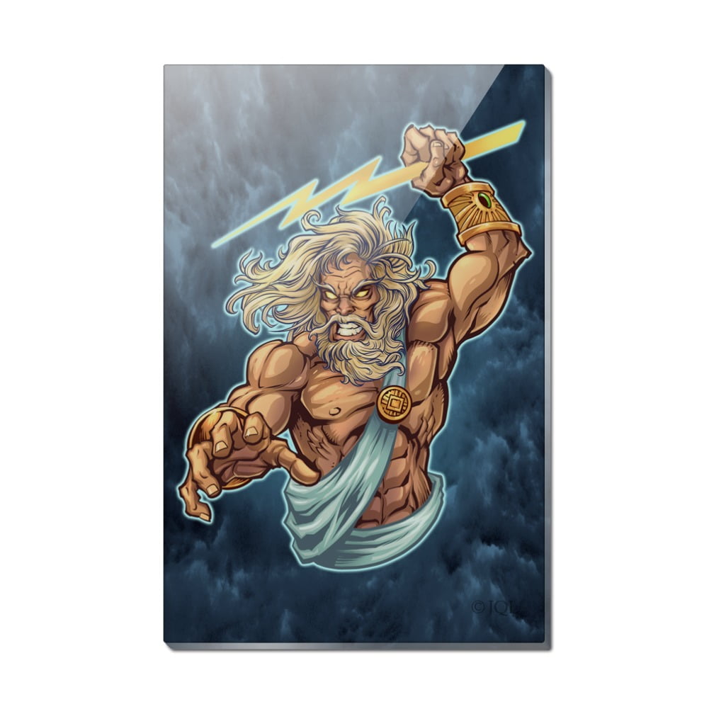 Zeus Greek God Mythology Lightning Rectangle Acrylic Fridge ...