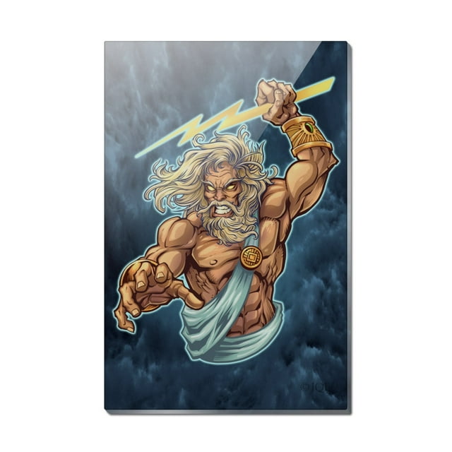 Zeus Greek God Mythology Lightning Rectangle Acrylic Fridge ...