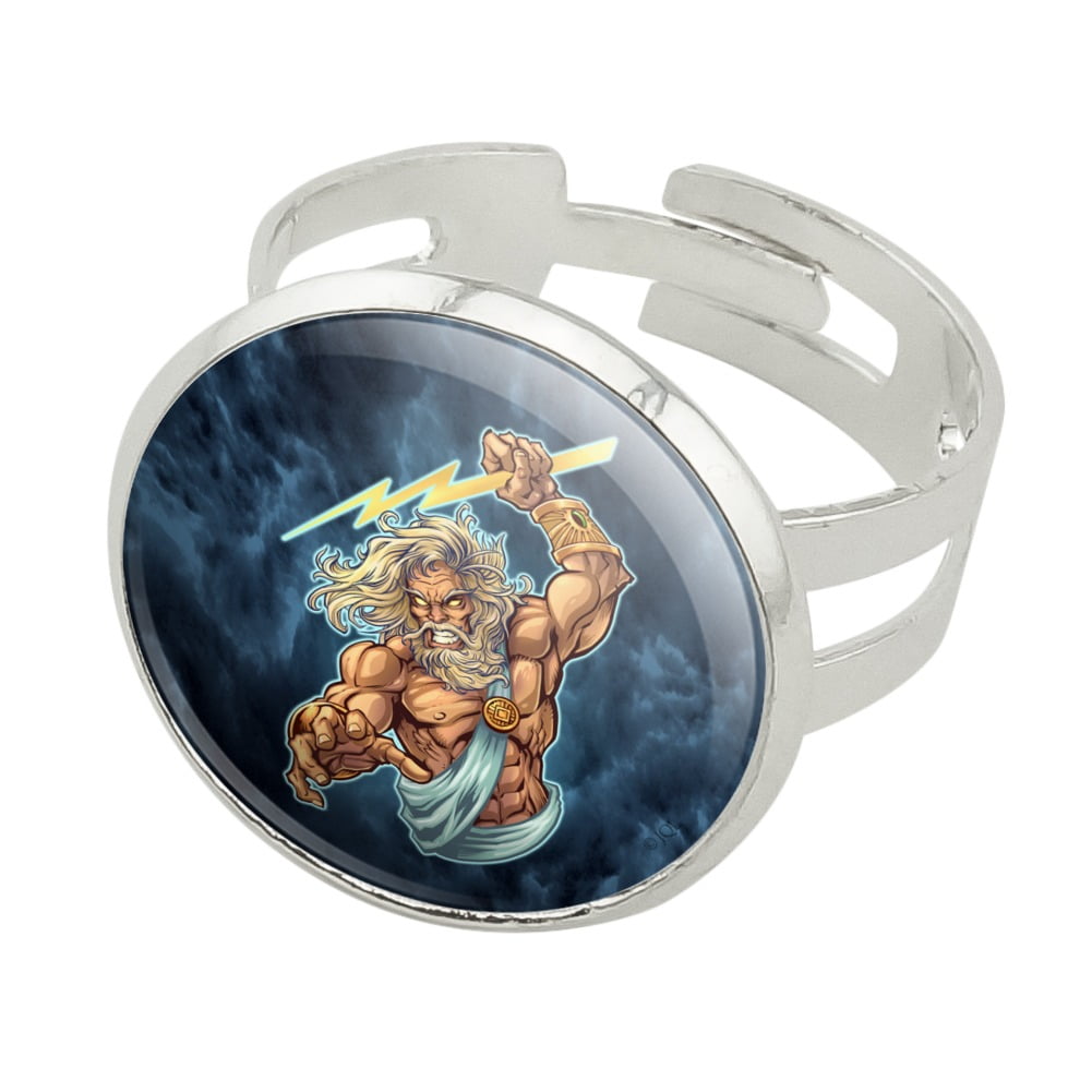 Zeus Greek God Mythology Lightning Silver Plated Adjustable Novelty ...