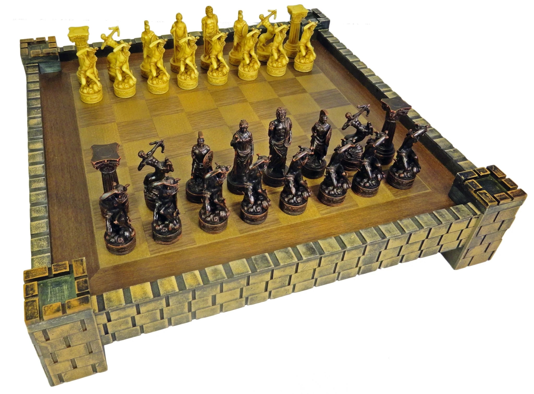 Zeus Hera Greek Roman Mythology Gods Chess Set W/ Castle Fortress Board ...