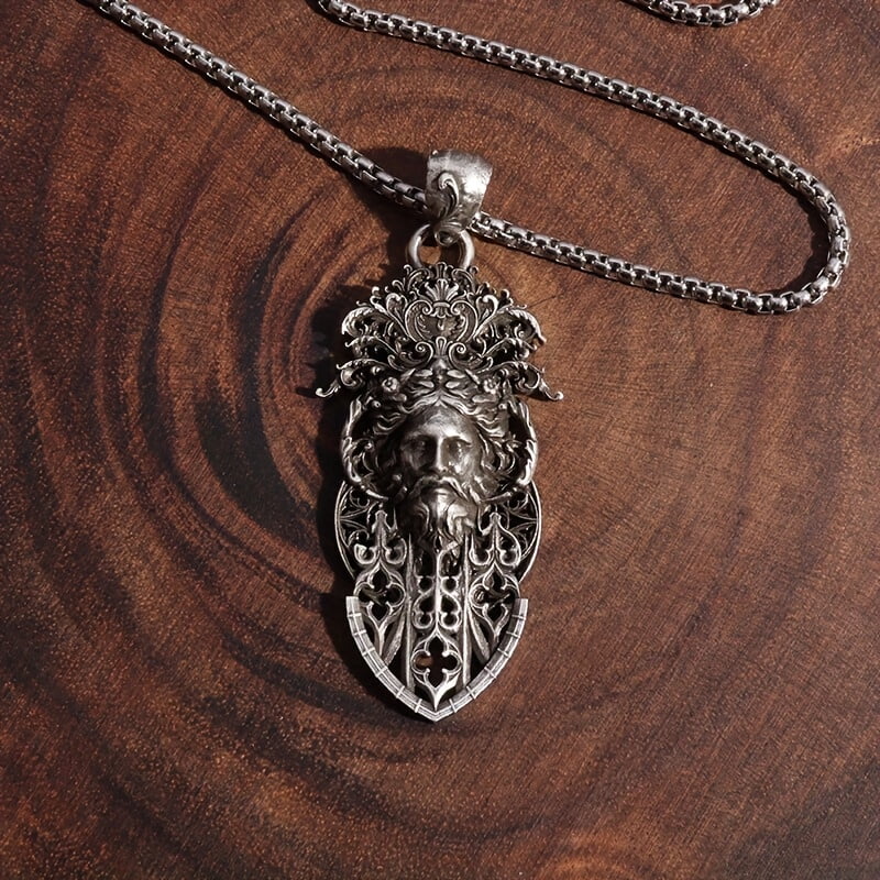 Zeus Mythology Pendant Necklace for Men, Retro Gothic Style ...