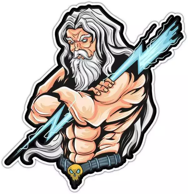 Zeus Thunder Mythology God Olympus Car Stickerphone Decal Water Bottle ...