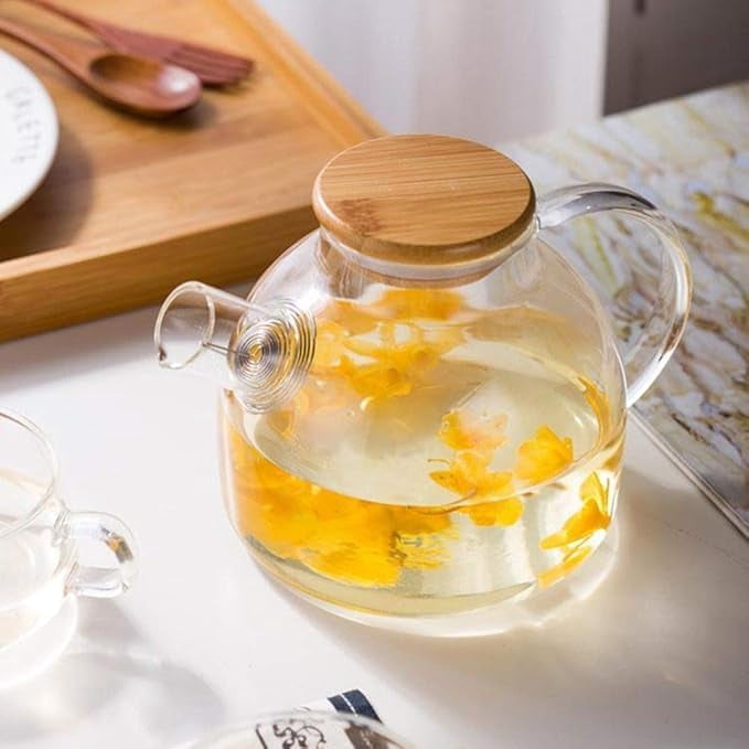 Zevark Kettle with Glass Infuser and Bamboo Lid MicrowaveSafe ...