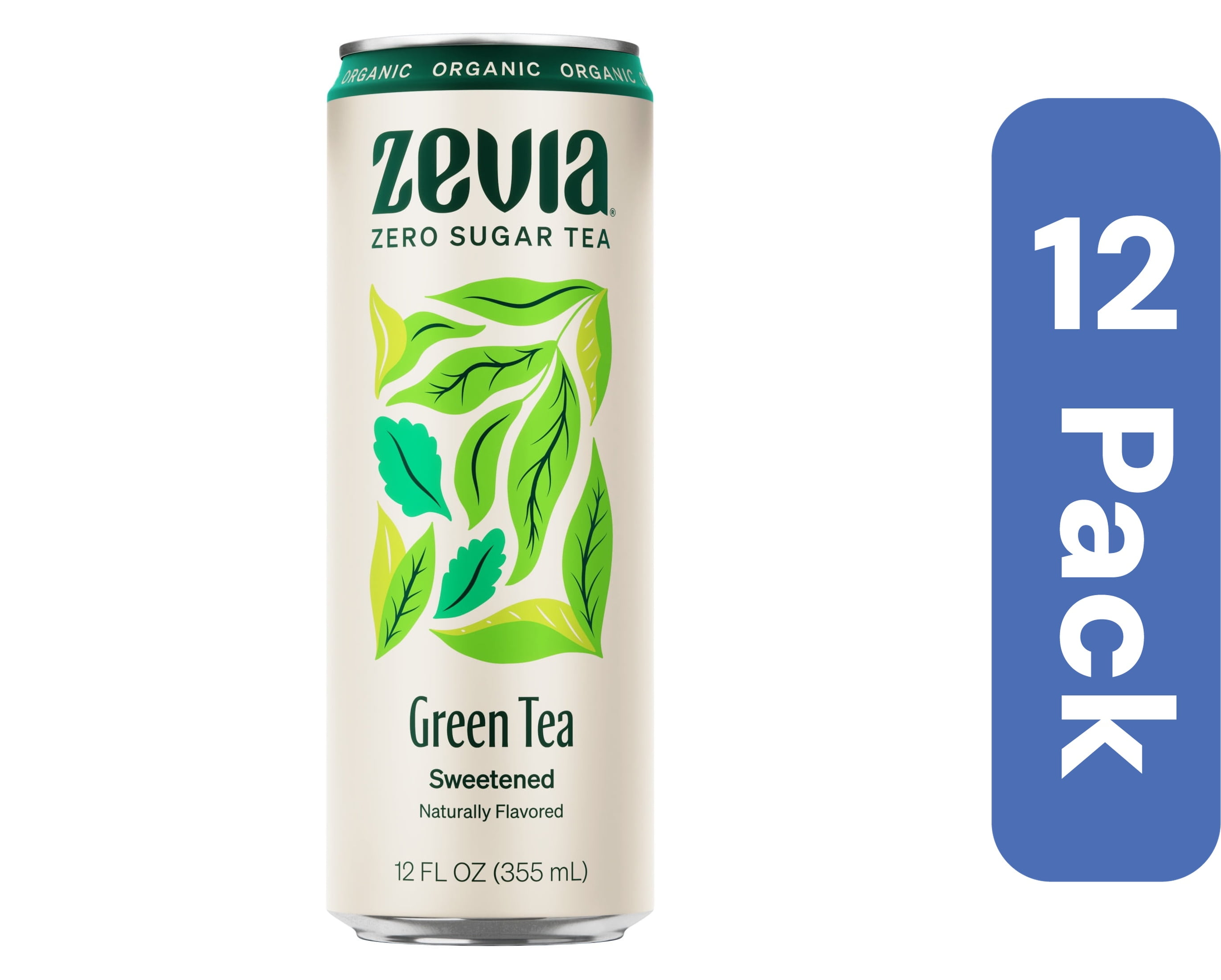 Zevia Organic Green Tea 12 oz (Pack Of 12) - Walmart.com