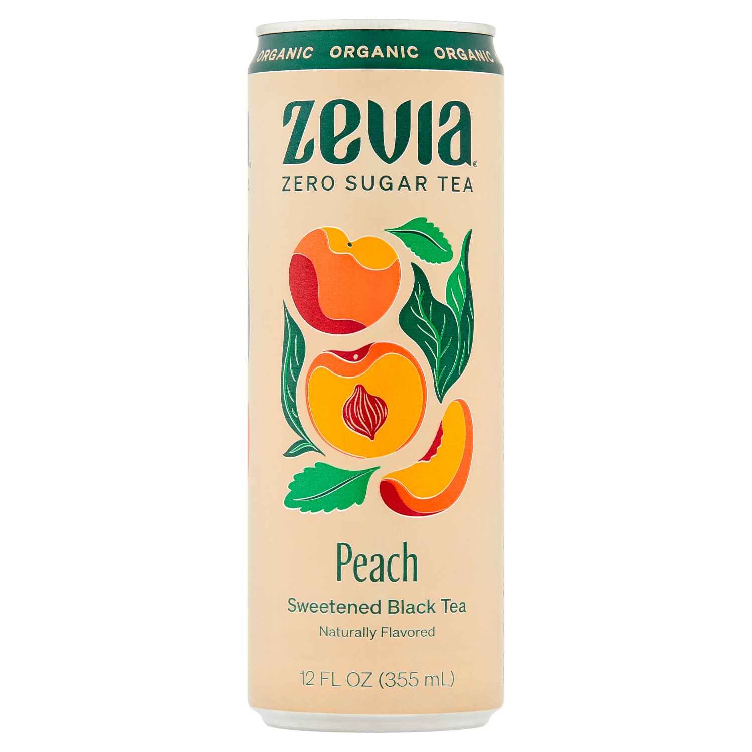 Zevia - Organic Sweetened Black Tea Peach 12 oz - Walmart.com