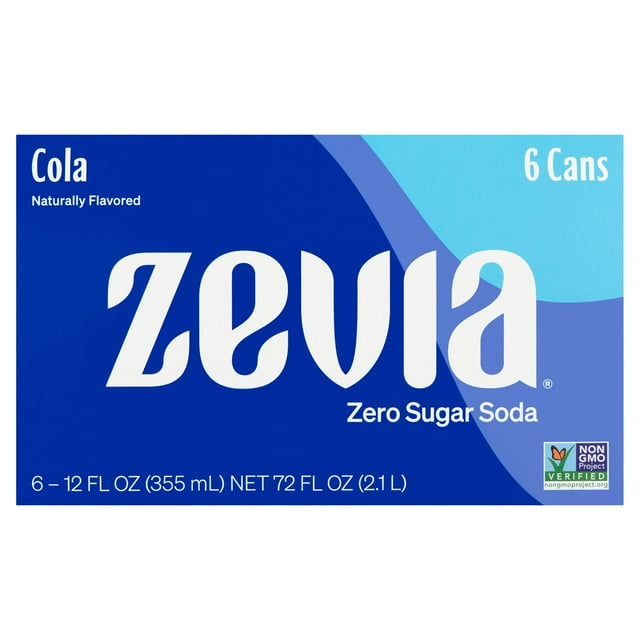 Zevia Soda Zero Calorie Cola - 6Pk 72 oz - Walmart.com