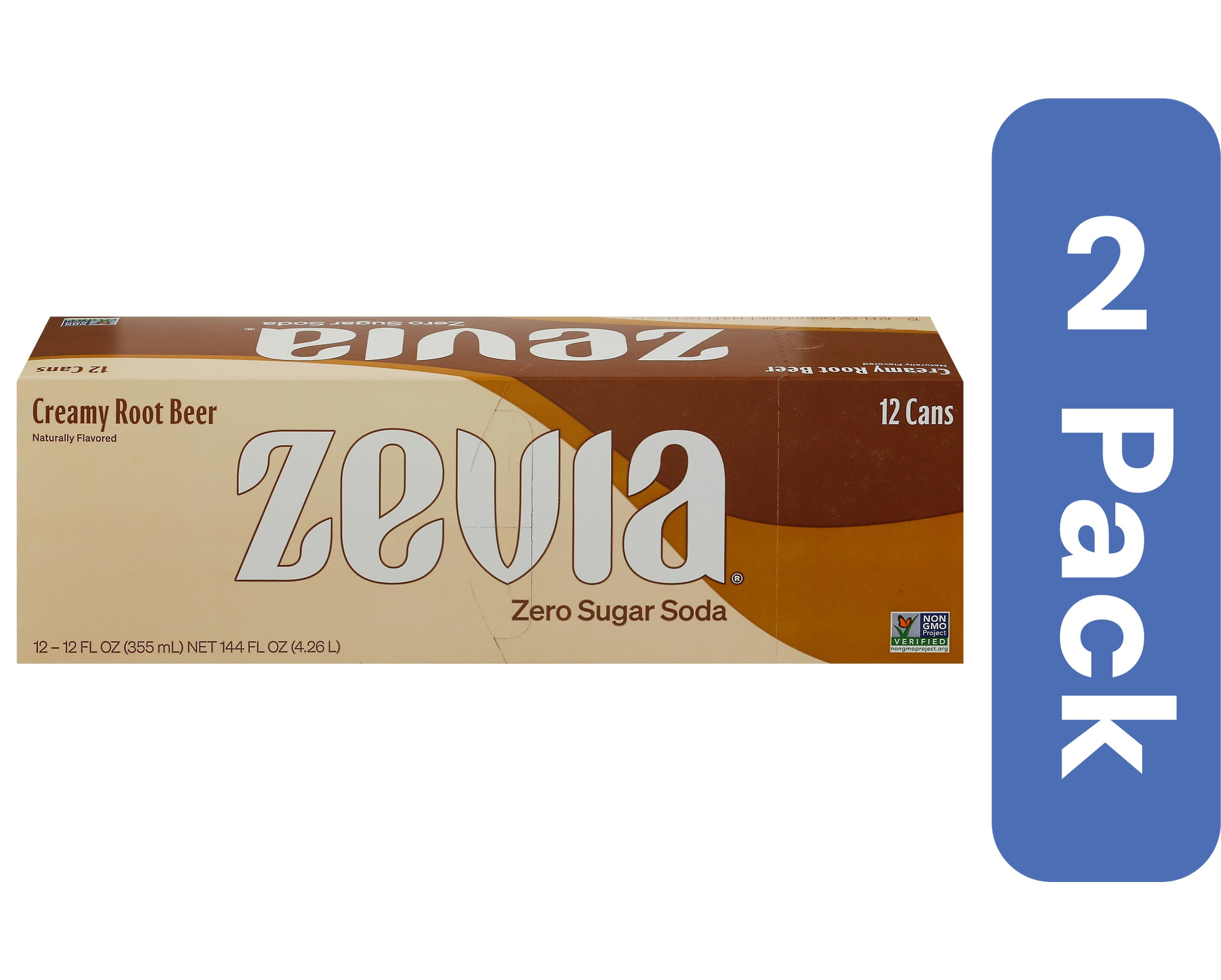 Zevia Soda Zero Cream Root Beer 12 Pack 144 fl oz (Pack of 2) - Walmart.com