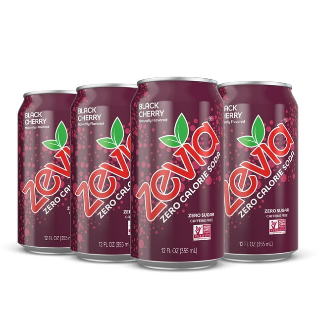 Zevia Zero Calorie All Natural Soda, Black Cherry, 12 Fl Oz, 6 Count - Walmart.com