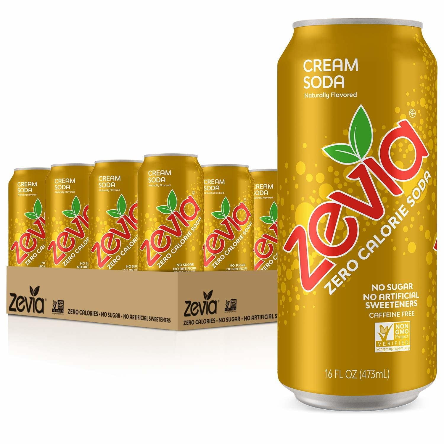 Zevia Zero Calorie Cream .. Soda, 16 Ounce Cans .. (Pack of 12) - Walmart.com
