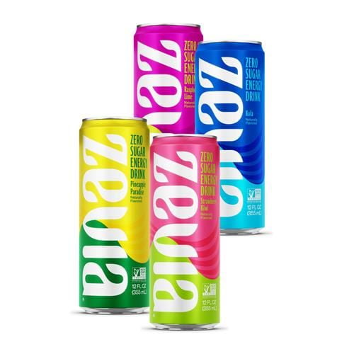 Zevia Zero Calorie Energy Drink 4-Flavor Medley Variety Pack 12 Ounce Cans (Pack Of 12 ...
