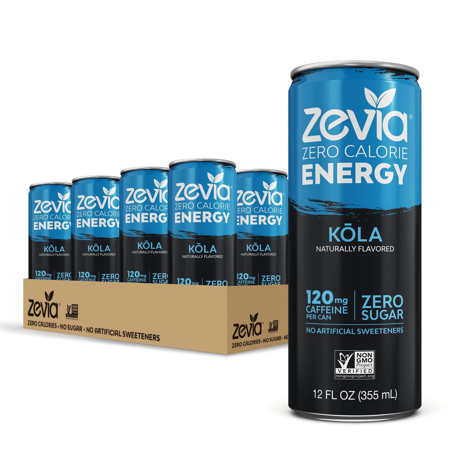 Zevia Zero Calorie Energy Drink, Kola, 12 Ounce Cans (Pack Of 12) - Walmart.com