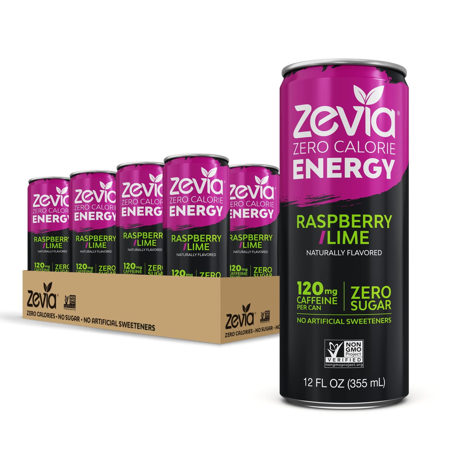 Zevia Zero Calorie Energy Drink, Raspberry Lime, 12 Ounce Cans (Pack Of 12) - Walmart.com