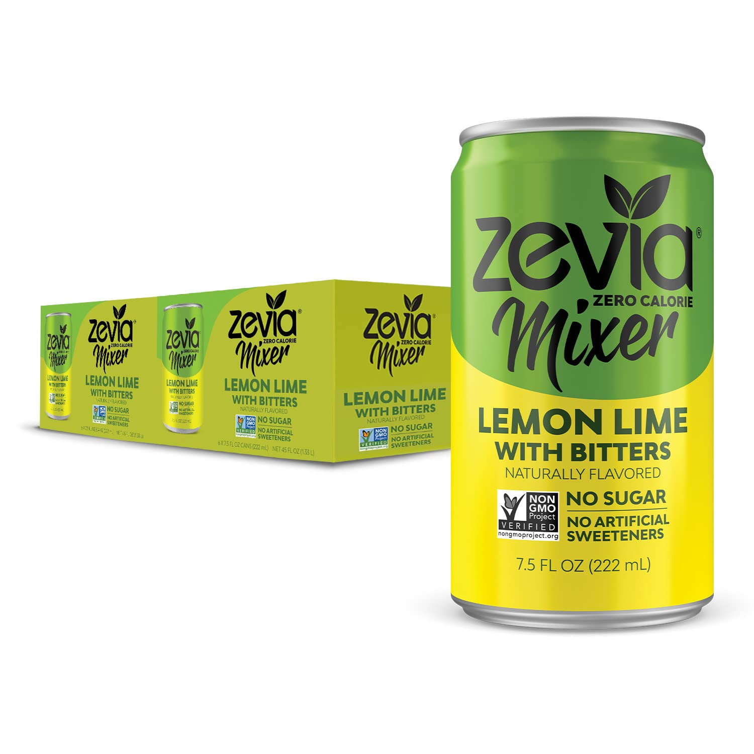 Zevia Zero Calorie Mixer, Lemon Lime With Bitters, 7.5 Ounce Cans (12 Count) - Walmart.com