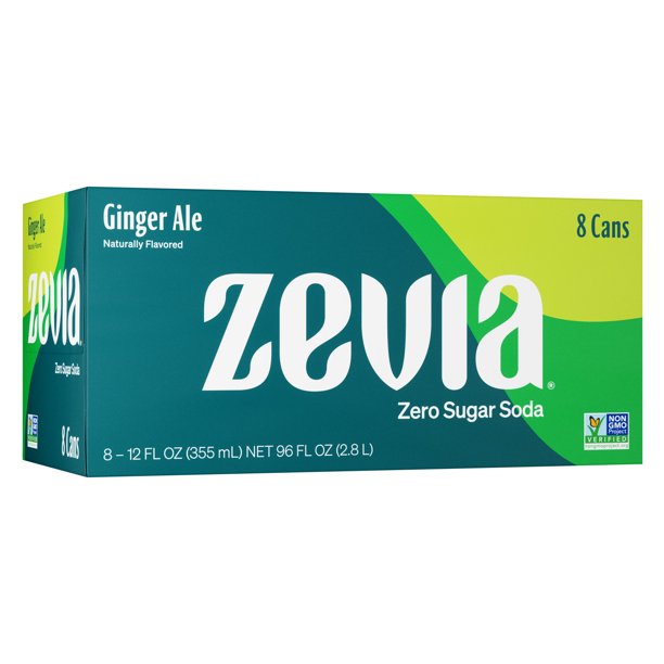 Zevia Zero Calorie, No Sugar Caffeine-Free Ginger Ale Soda Pop, 12 fl oz, 8 Pack Cans - Walmart ...