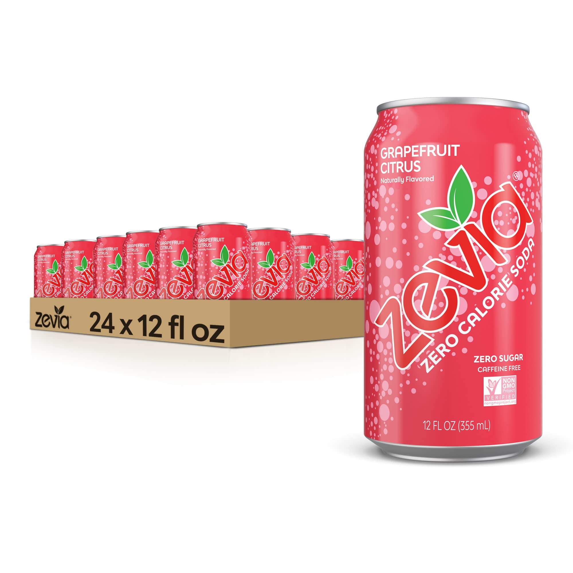 Zevia Zero Calorie Soda, Grapefruit Citrus, 12 Ounce Cans (Pack Of 24) - Walmart.com