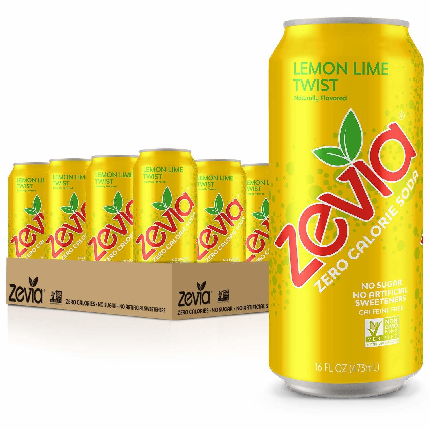 Zevia Zero Calorie Soda, Lemon Lime Twist, 16 Ounce Cans (Pack of 12) - Walmart.com