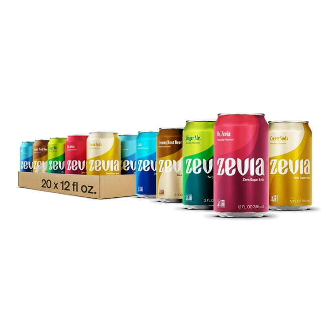 Zevia Zero Calorie Soda, Nostalgic Variety Pack, 12 Fl Oz (Pack Of 20) - Walmart.com