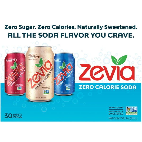 Zevia Zero Calorie Soda, Variety Pack, 12 Fluid Ounce (Pack of 30) - Walmart.com