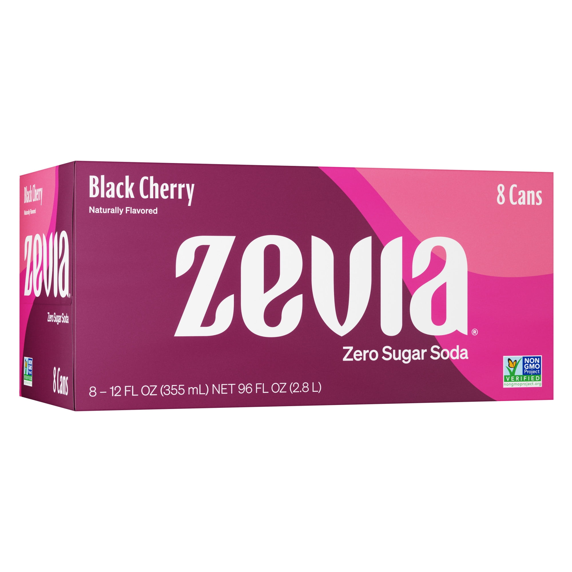 Zevia Zero Sugar, 0 Calorie Black Cherry Soda Pop, 12 fl oz, 8 Pack Cans - Walmart.com