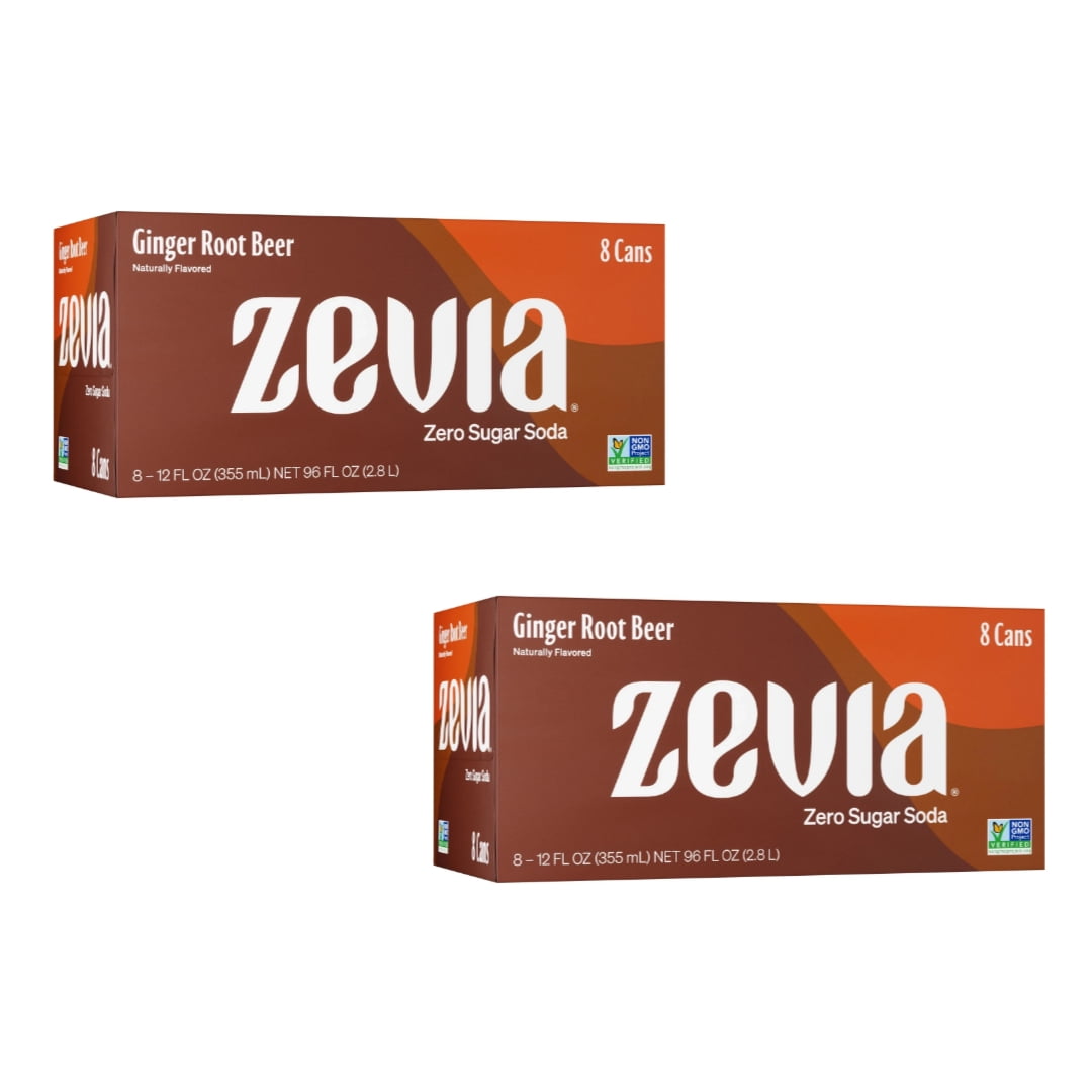 Zevia Zero Sugar, 0 Calorie Root Beer Soda Pop, 12 fl oz, 8 Pack Cans ...