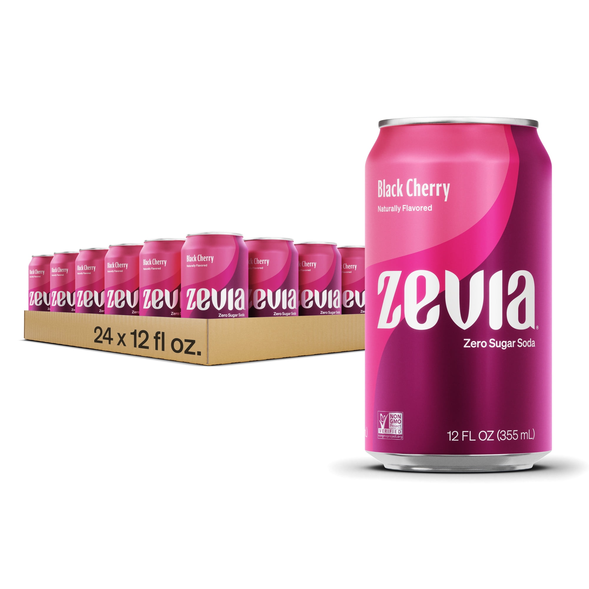 Zevia Zero Sugar, Black Cherry Soda, 12 Fl Oz (Pack of 24) - Walmart.com