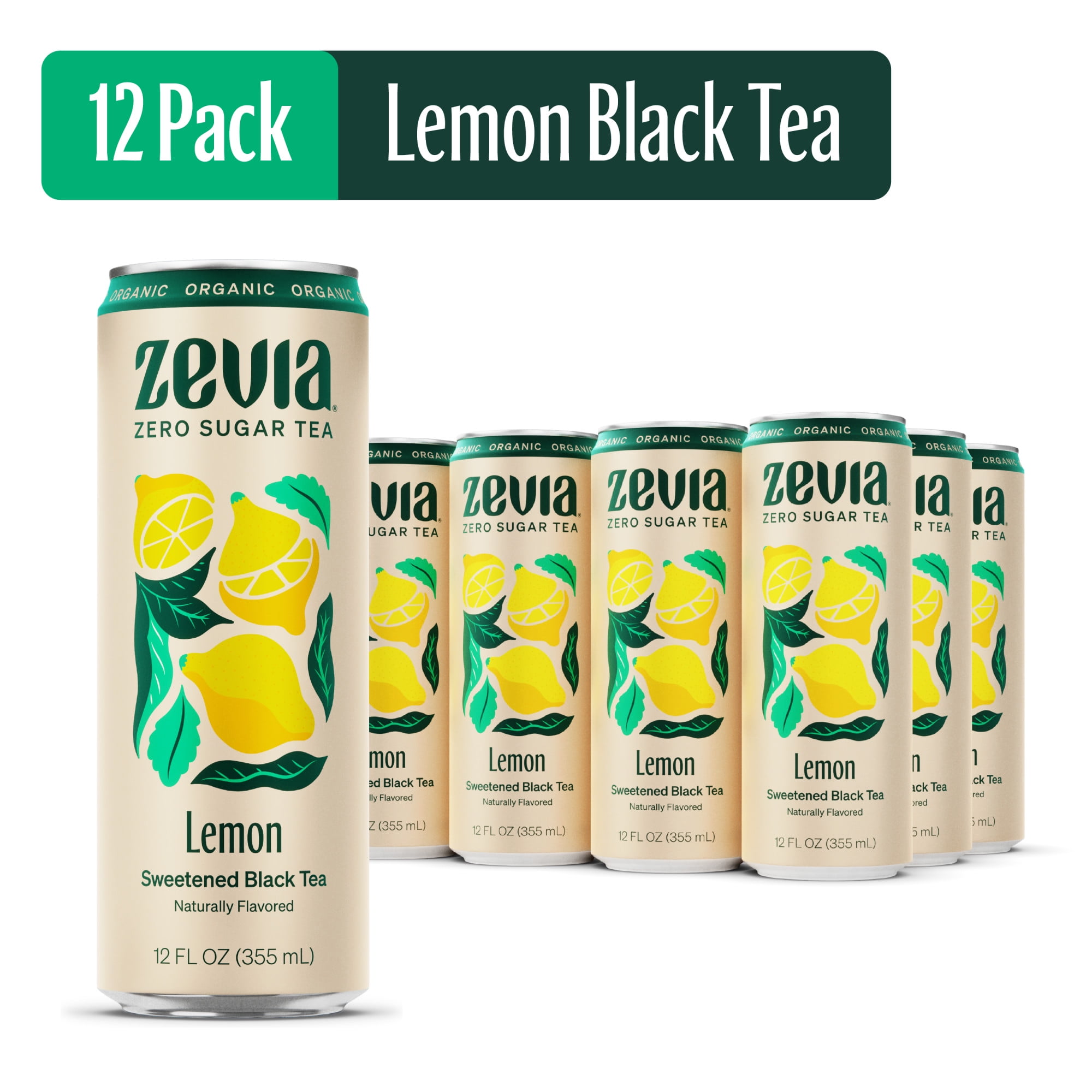 Zevia Zero Sugar, Black Tea Lemon, 12 Fl Oz (Pack of 12) - Walmart.com