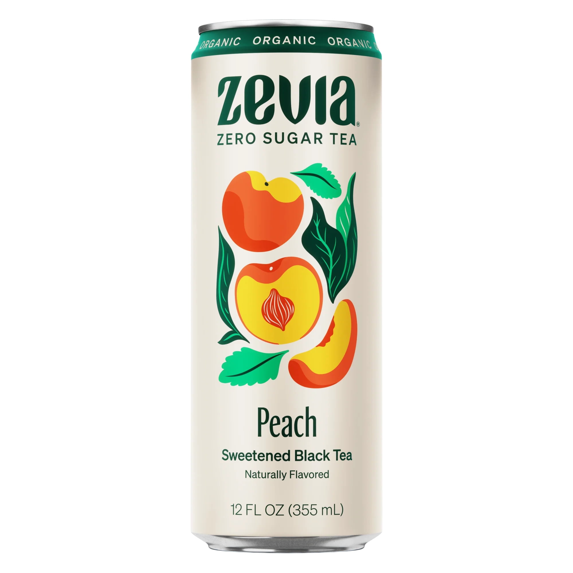 Zevia Zero Sugar Black Tea Peach, Sweet Soft Drink, 12 Fl Oz Groceries ...