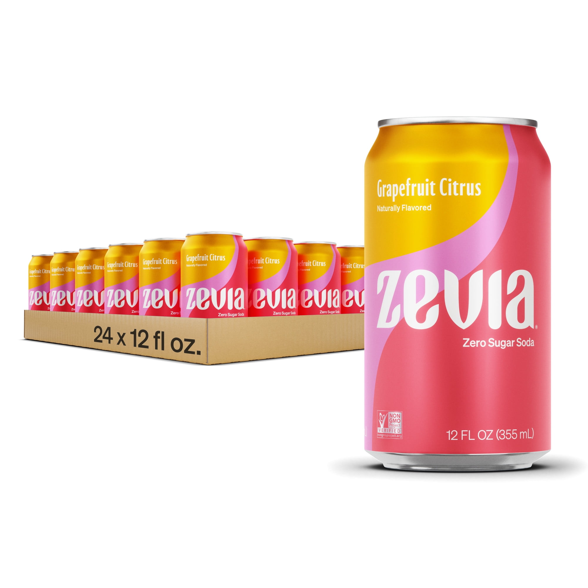 Zevia Zero Sugar, Grapefruit Citrus Soda, 12 Fl Oz (Pack of 24) - Walmart.com