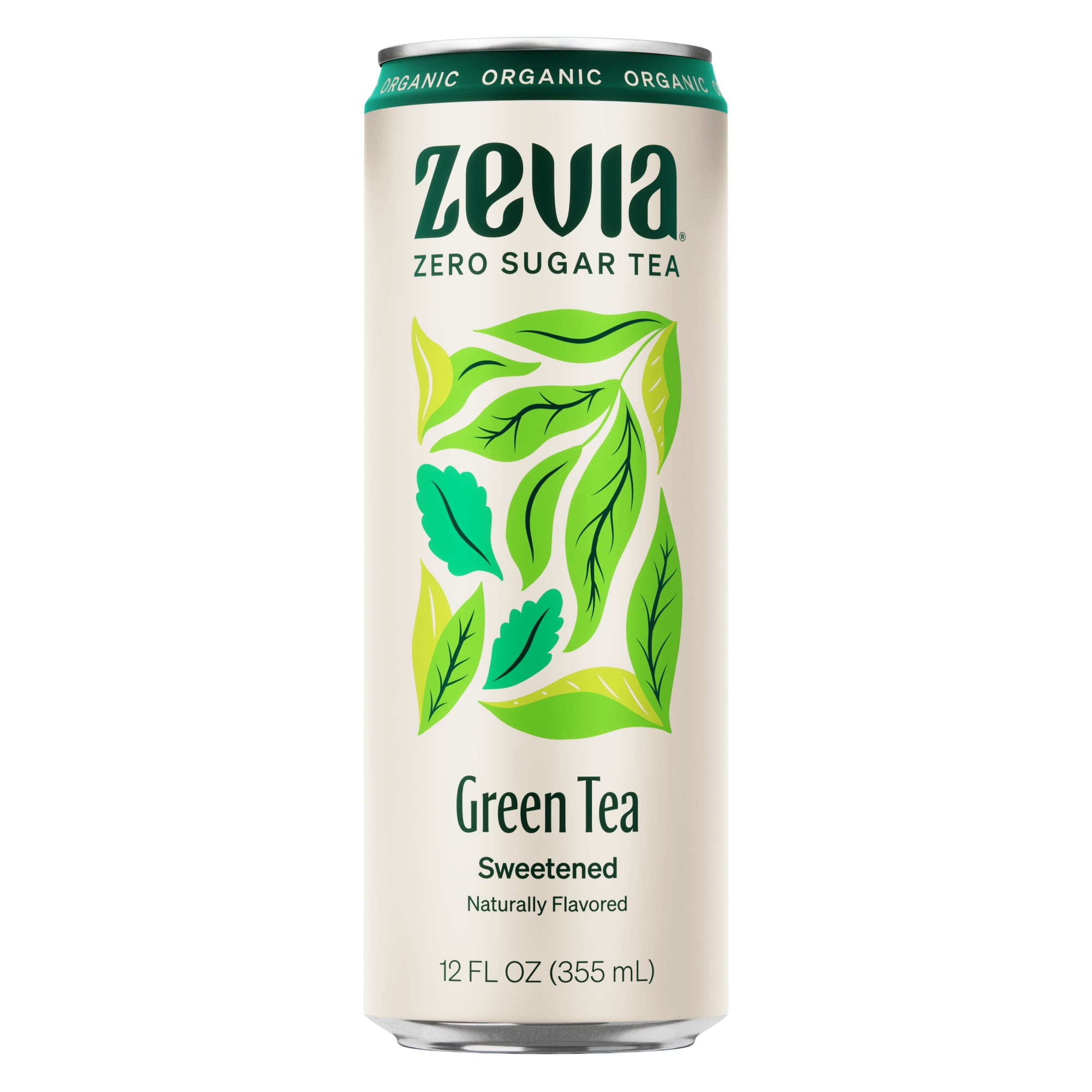 Zevia Organic Zero Sugar Green Tea, Sweet Soft Drink, 12 Fl Oz (Pack of ...
