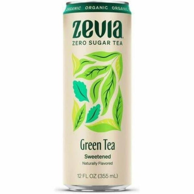Zevia Organic Zero Sugar Green Tea, Sweet Soft Drink, 12 Fl Oz (Pack of ...