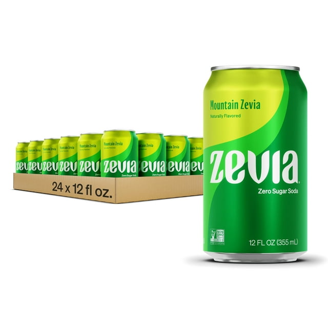 Zevia Zero Sugar, Mountain Zevia Soda, 12 Fl Oz (Pack of 24) - Walmart.com