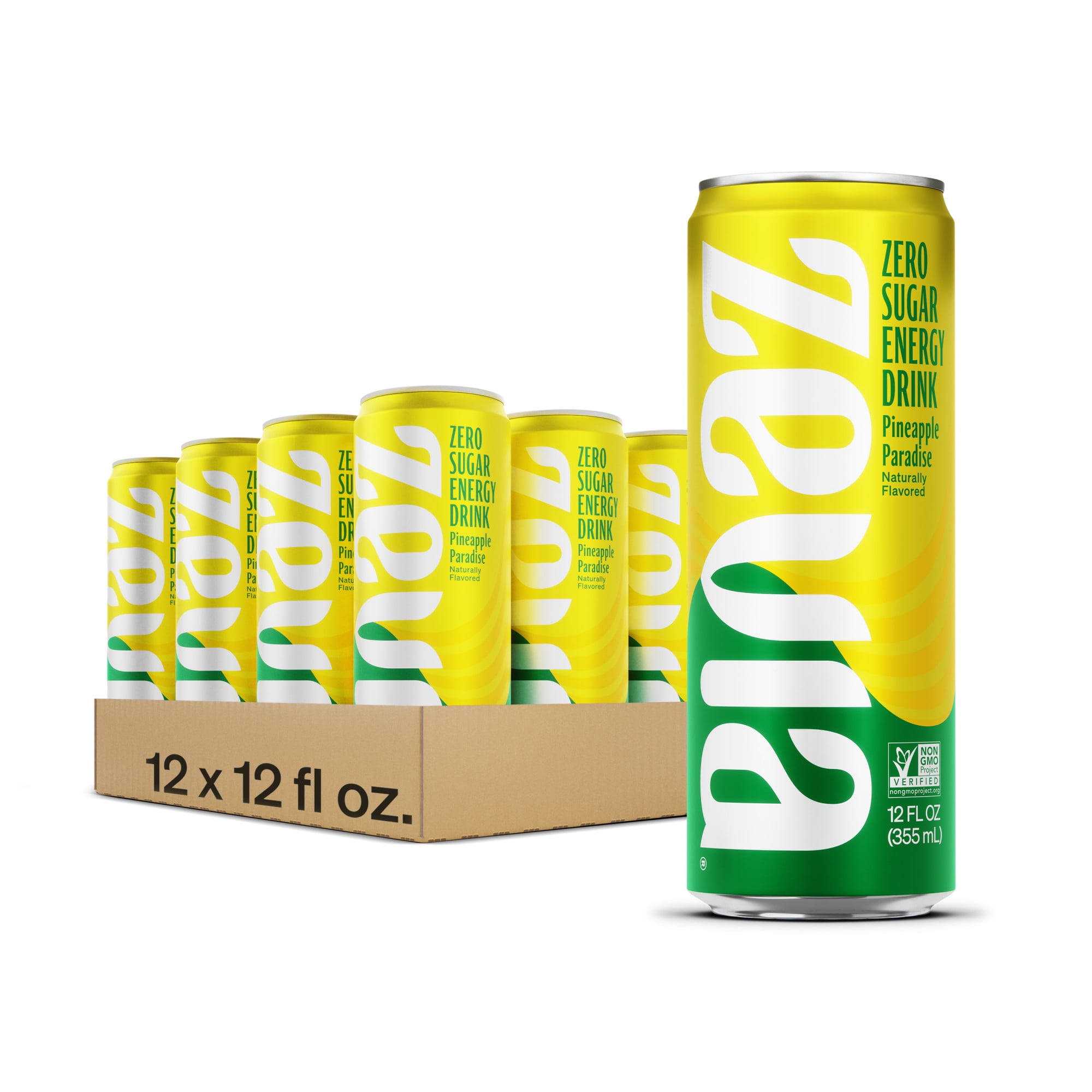 Zevia Zero Sugar, Pineapple Paradise Energy Drink, 12 Fl Oz (Pack of 12) - Walmart.com