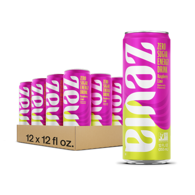 Zevia Zero Sugar, Raspberry Lime Energy Drink, 12 Fl Oz (Pack of 12) - Walmart.com