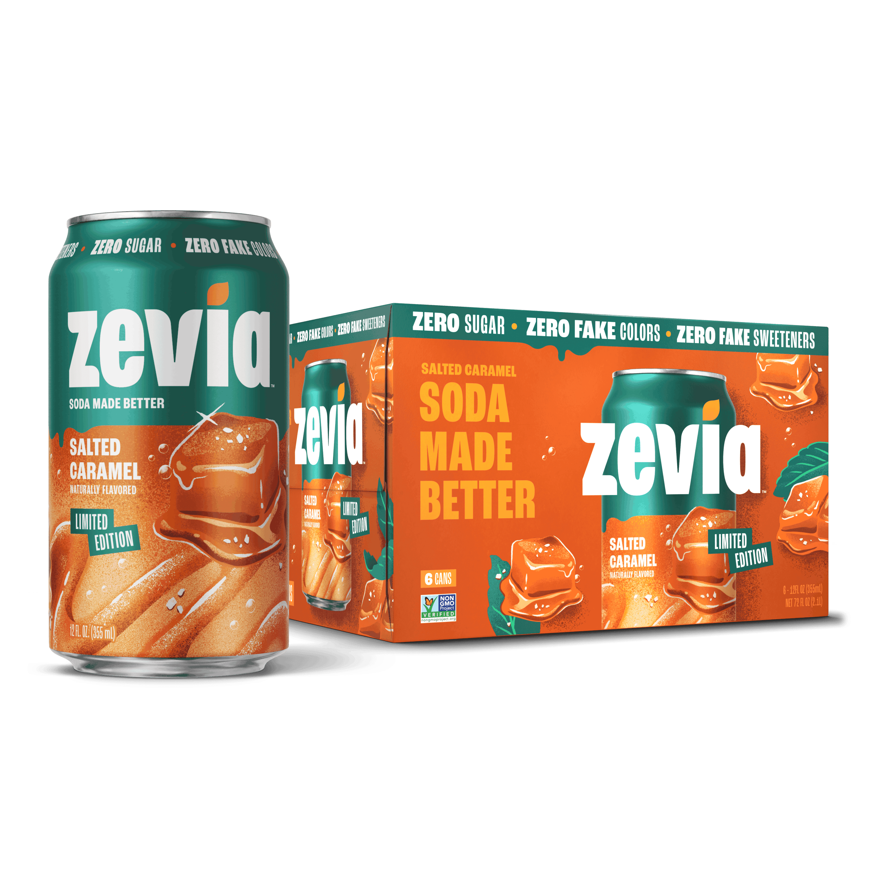 Zevia, Salted Caramel Soda, 12 fl oz, 6pk Can, Zero Sugar - Walmart.com