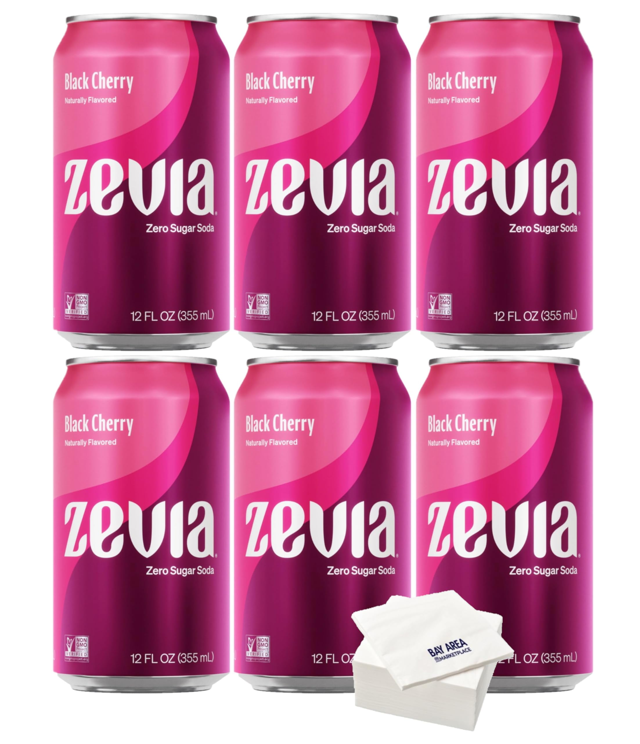 Zevia Zero Sugar Soda, 12oz Cans, Pack of 6 (Black Cherry) - Walmart.com