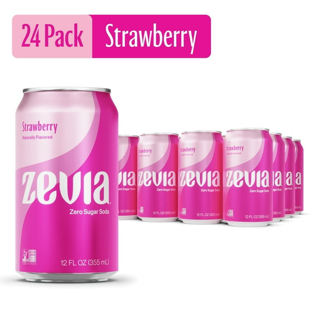 Zevia Zero Sugar, Strawberry Soda, 12 Fl Oz (Pack of 24) - Walmart.com