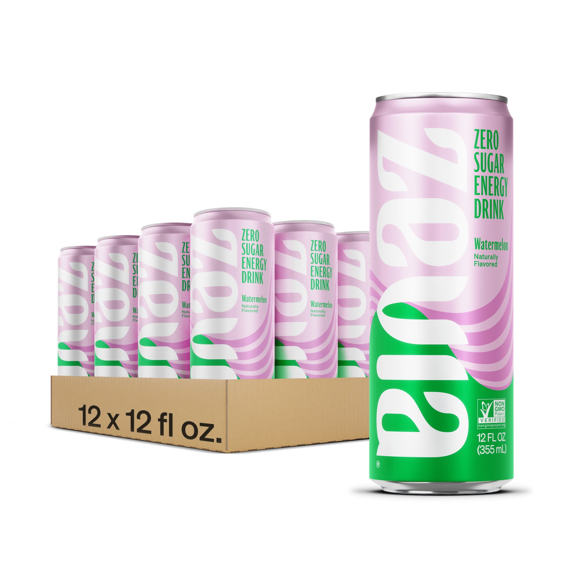 Zevia Zero Sugar, Watermelon Energy Drink, 12 Fl Oz (Pack of 12 ...
