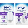 Zevo Flying Insect Trap, Fly Trap + Refill Cartridge Pack (1 Plug-in ...