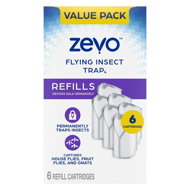Zevo Flying Insect Trap Refill Cartridges - 6 Count - Walmart.com