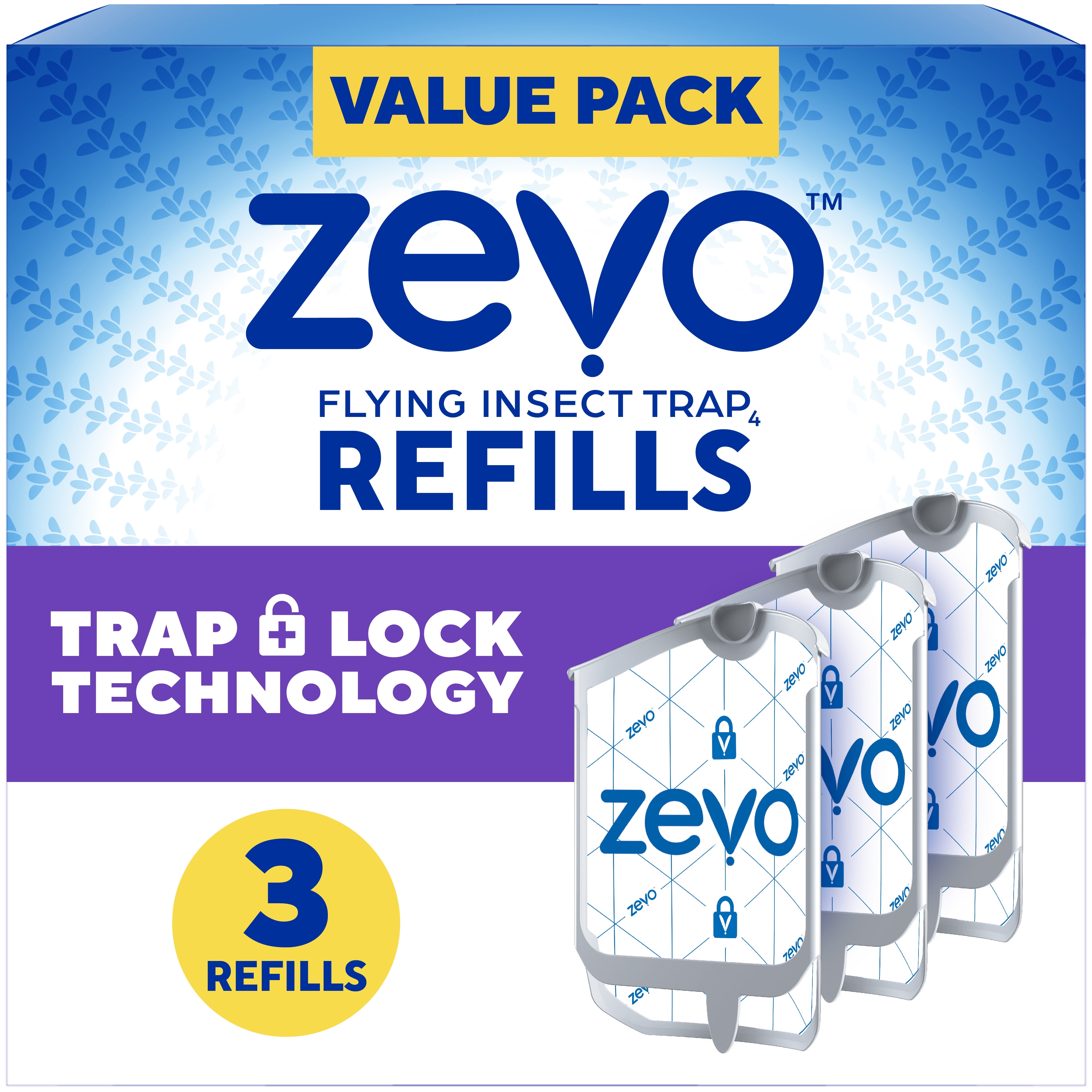 Zevo Flying Insect Trap Refill: 3 Indoor Light Trap Refill Cartridges ...