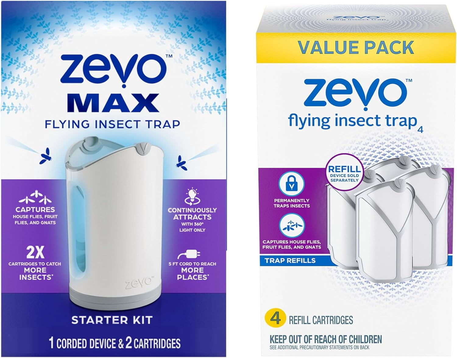 Zevo MAX Flying Insect Trap, Fly Trap Captures Houseflies, Fruit Flies ...