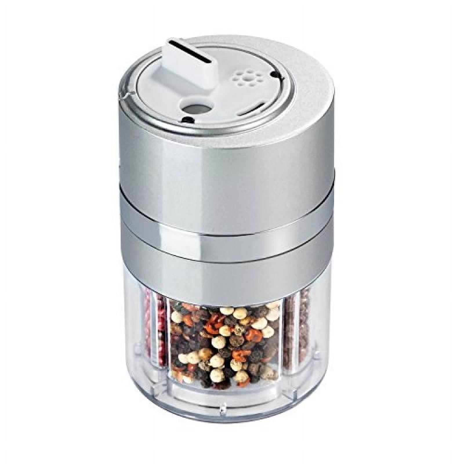 Zevro KCH-06112 Dial-a-Spice Multiple Spice Container, Silver Plastic ...