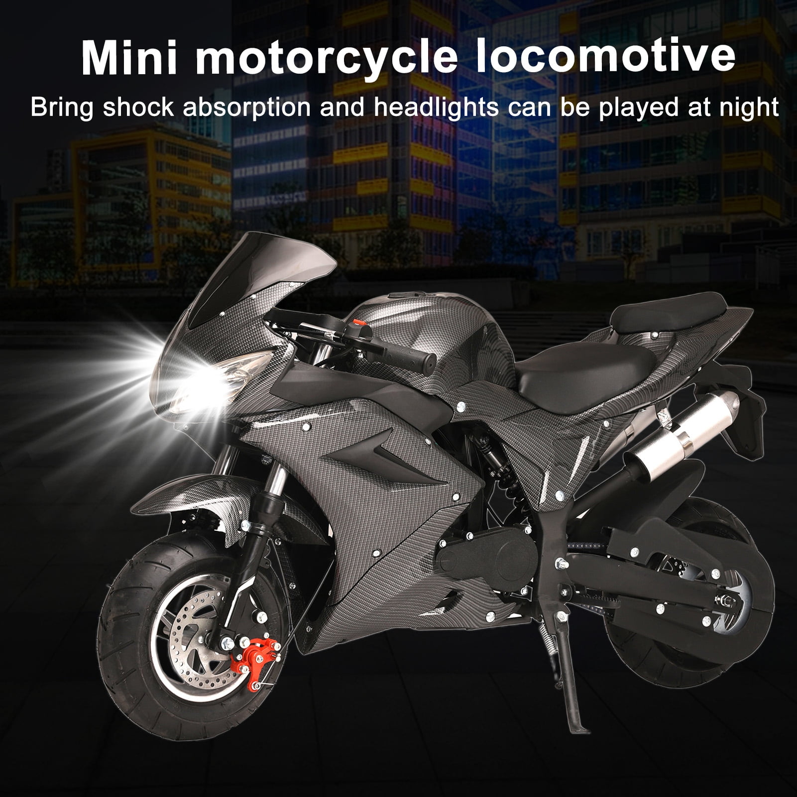 Zexiceli 49cc 4-Stroke Pocket Rocket Motorcycle,Mini Motorcycle,Gas ...
