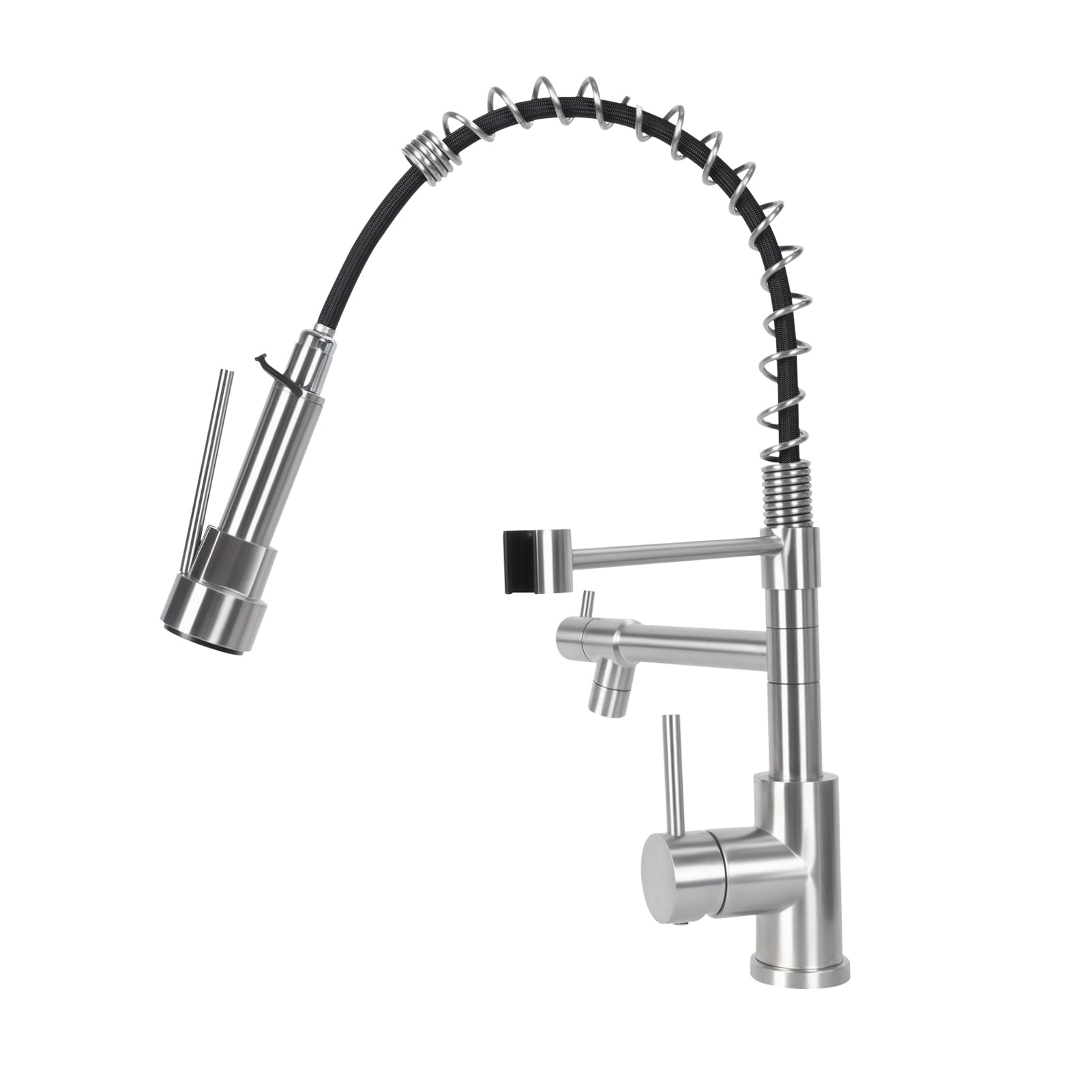 Zexiceli Kitchen Faucet with Pull Down Sprayer, Stainless Steel Single ...