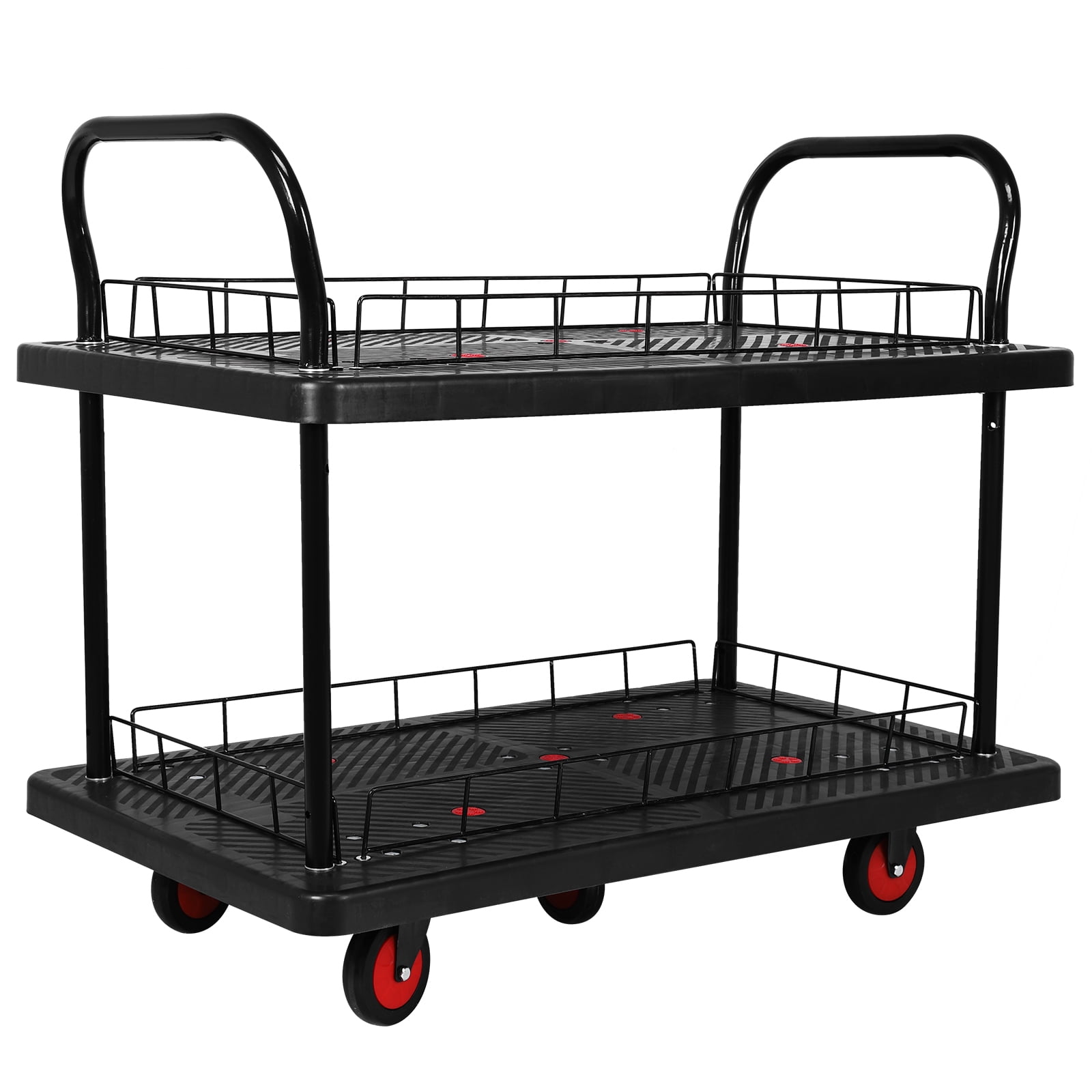 Zexumo 2 Shelf Heavy Duty Rolling Utility Cart 880lbs Capacity ...